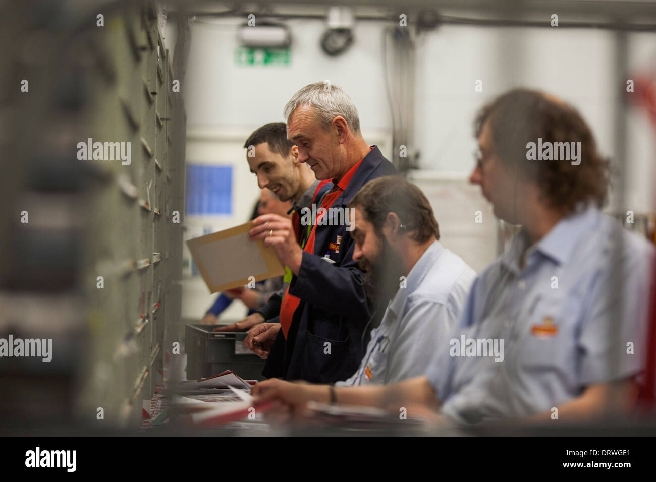 Royal Mail postal workers at Preston Mail Centre Stock Photo - Alamy