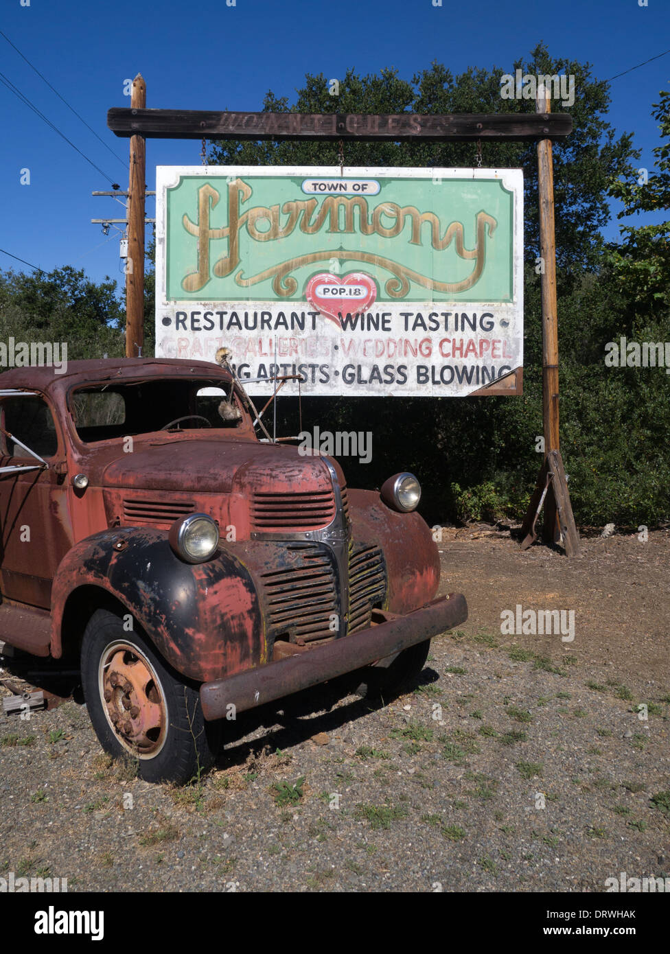 Harmony is a small town in California USA Stock Photo - Alamy