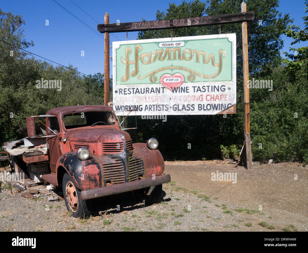 Harmony is a small town in California USA Stock Photo - Alamy
