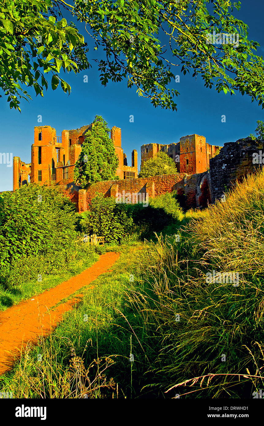 Kenilworth Castle ruins dominate the landscape, with the red sandstone ...