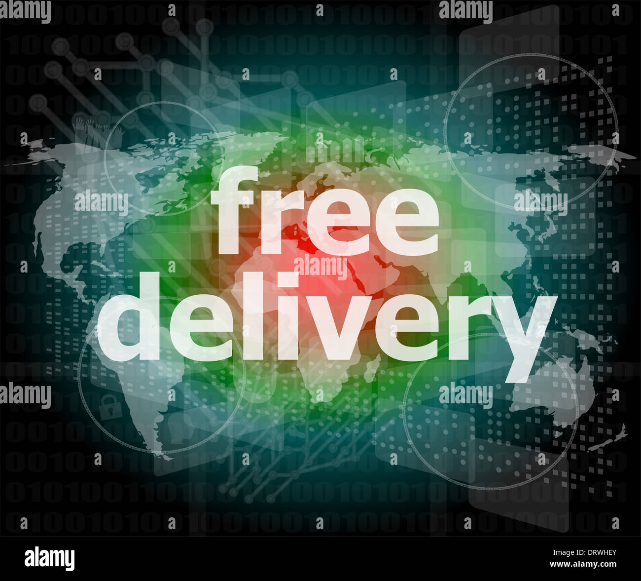 free delivery word on a virtual digital background Stock Photo - Alamy