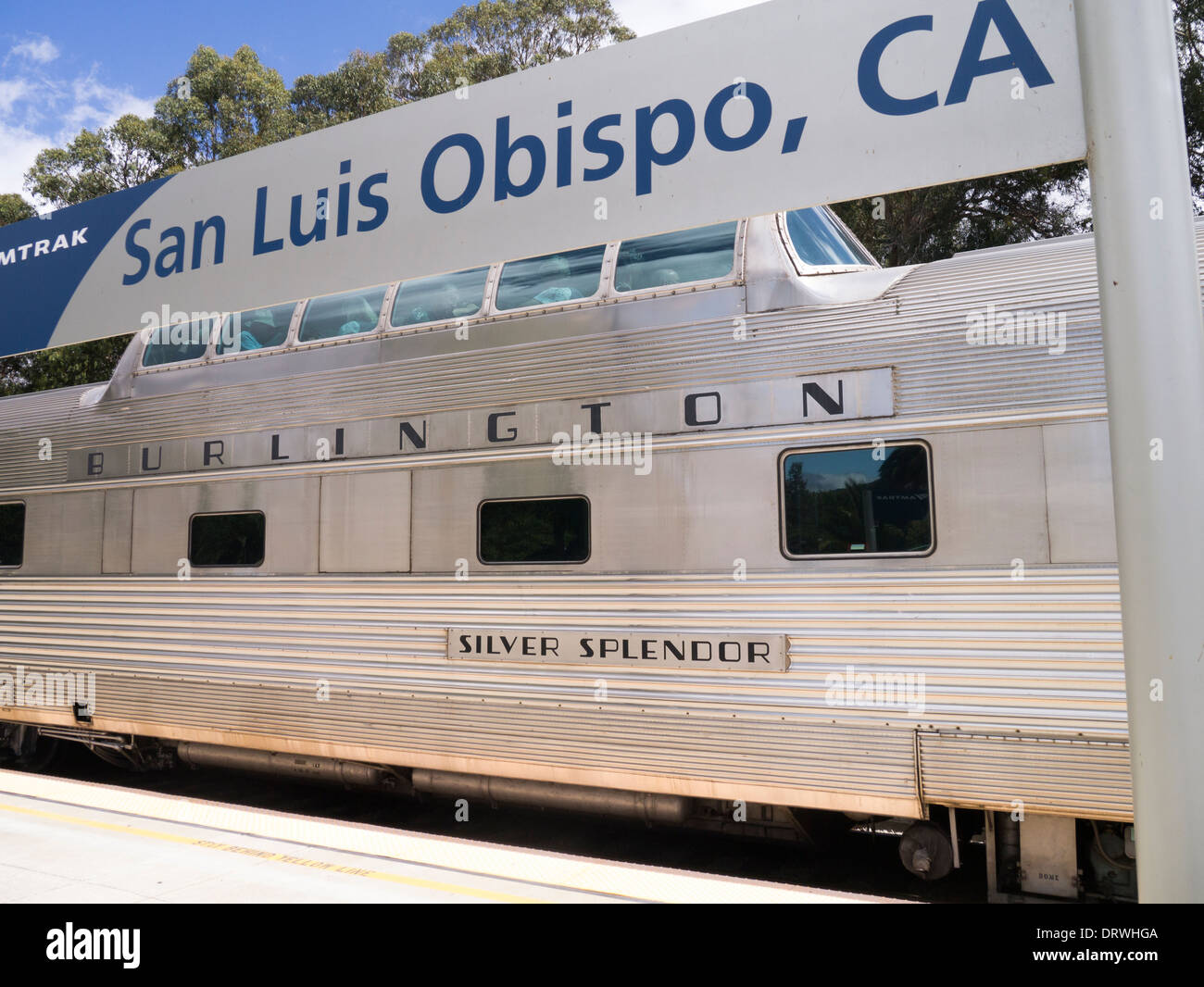 The Pacific Surfliner train in San Luis Obispo station, California, USA ...