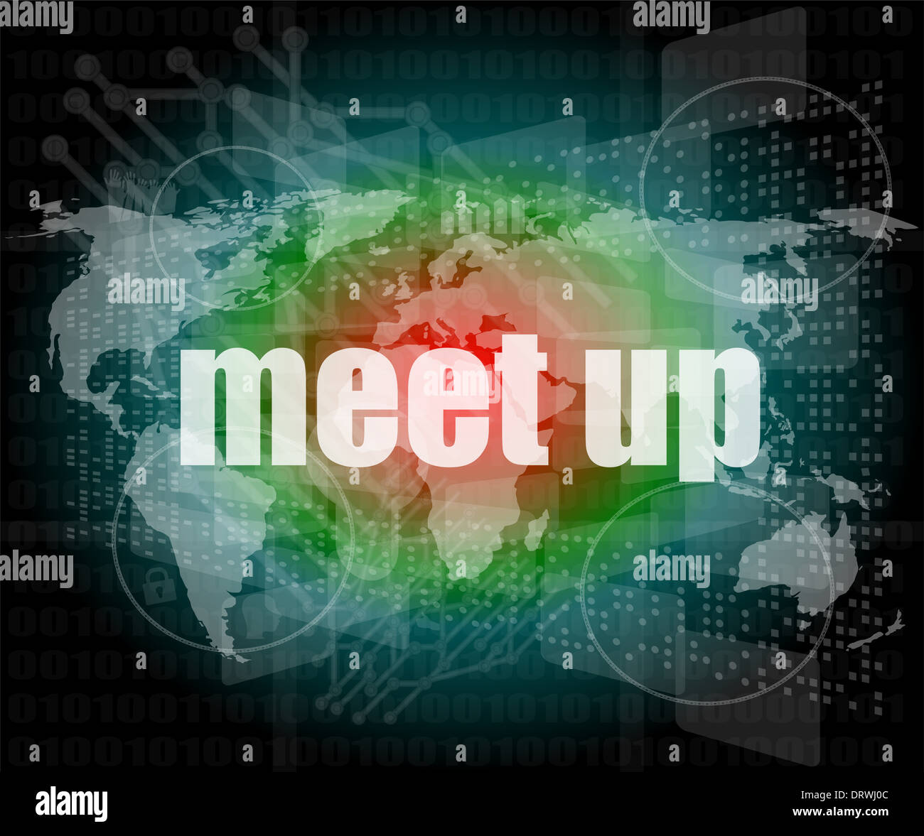 meet up words on digital touch screen, business concept Stock Photo - Alamy