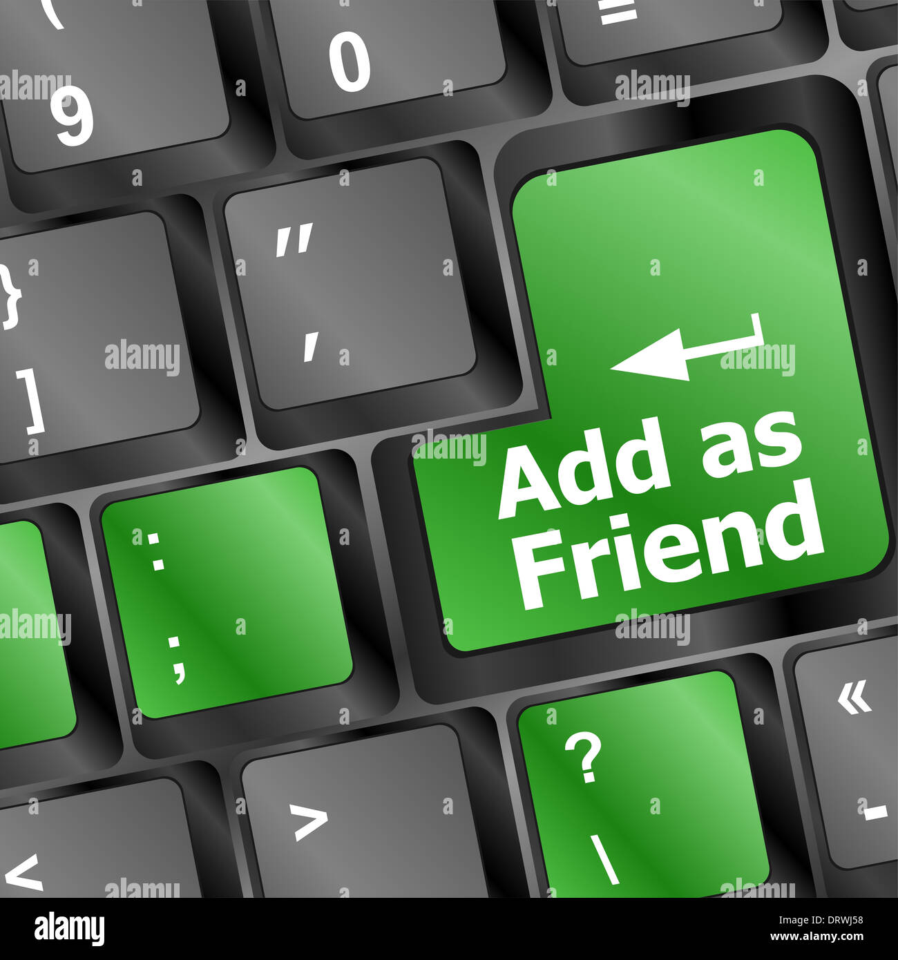Social media concept: Keyboard with Add As Friend button Stock Photo - Alamy