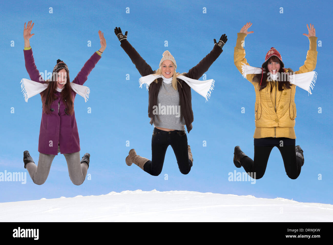 Female winter jumping hi-res stock photography and images - Alamy