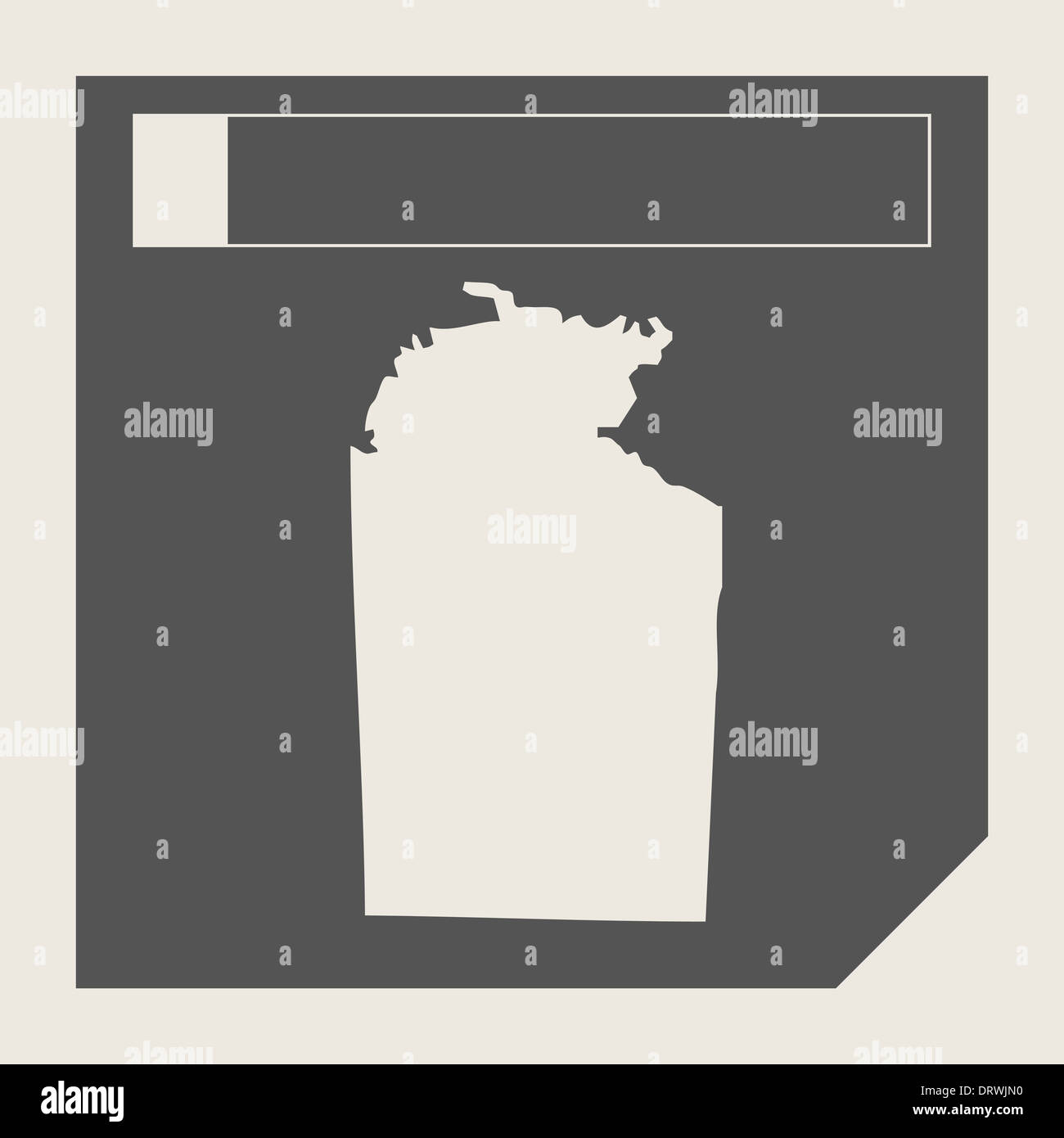 Australia Northern Territory map button in responsive flat web design ...