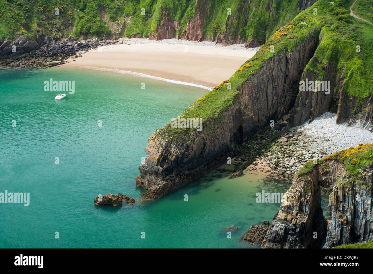 Skrinkle Haven and Church Doors cove in Pembrokeshire, Wales Stock ...