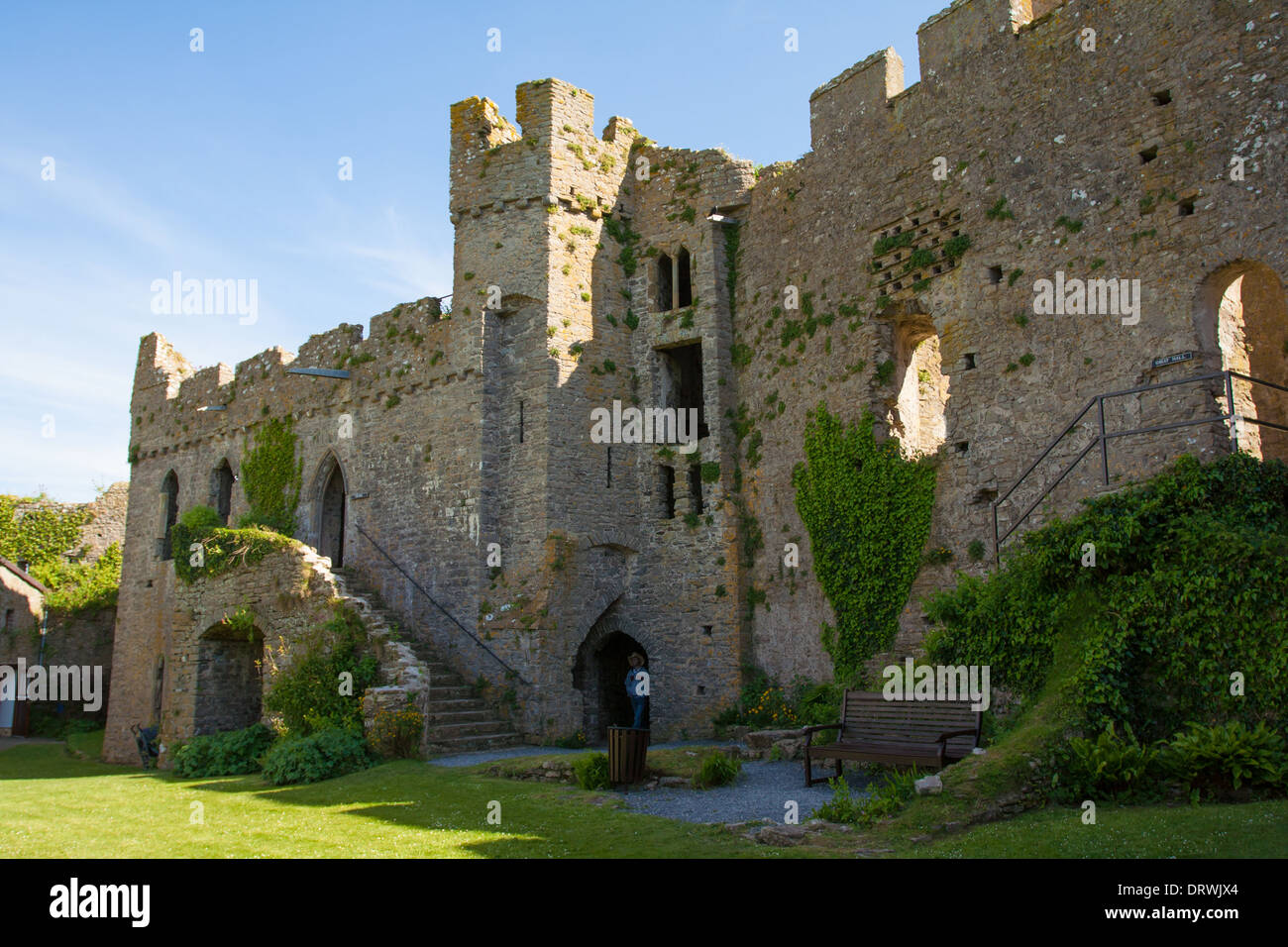 Manorbier Norman Castle near Tenby in West Wales Stock Photo - Alamy