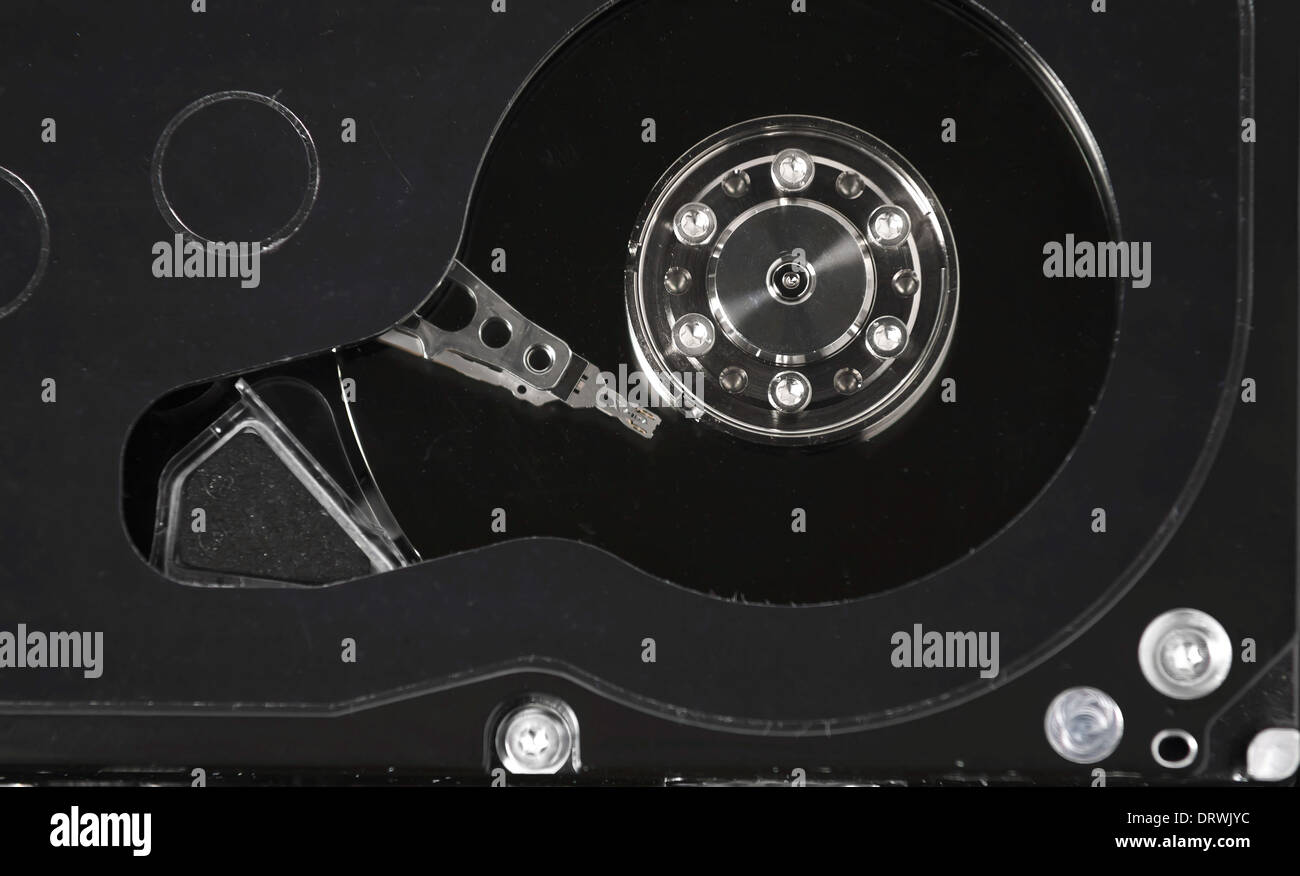 hard drive on black background Stock Photo - Alamy
