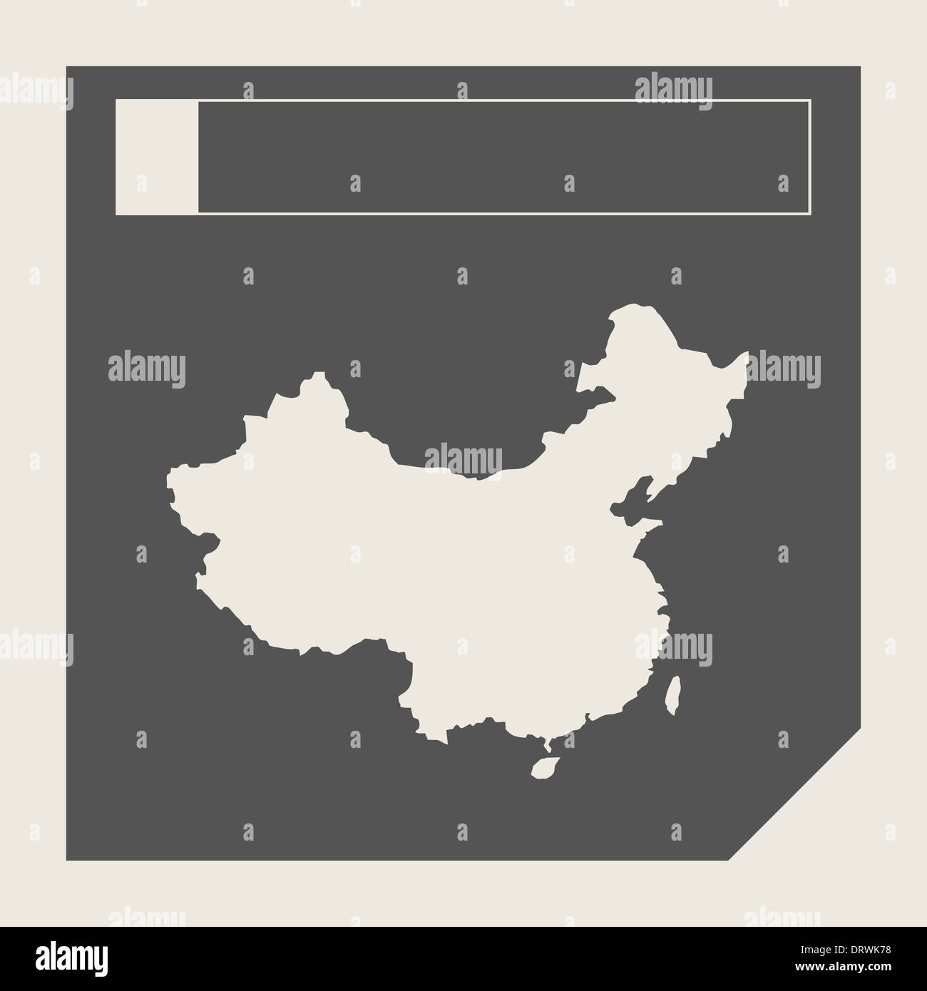 China map button in responsive flat web design map button isolated with ...