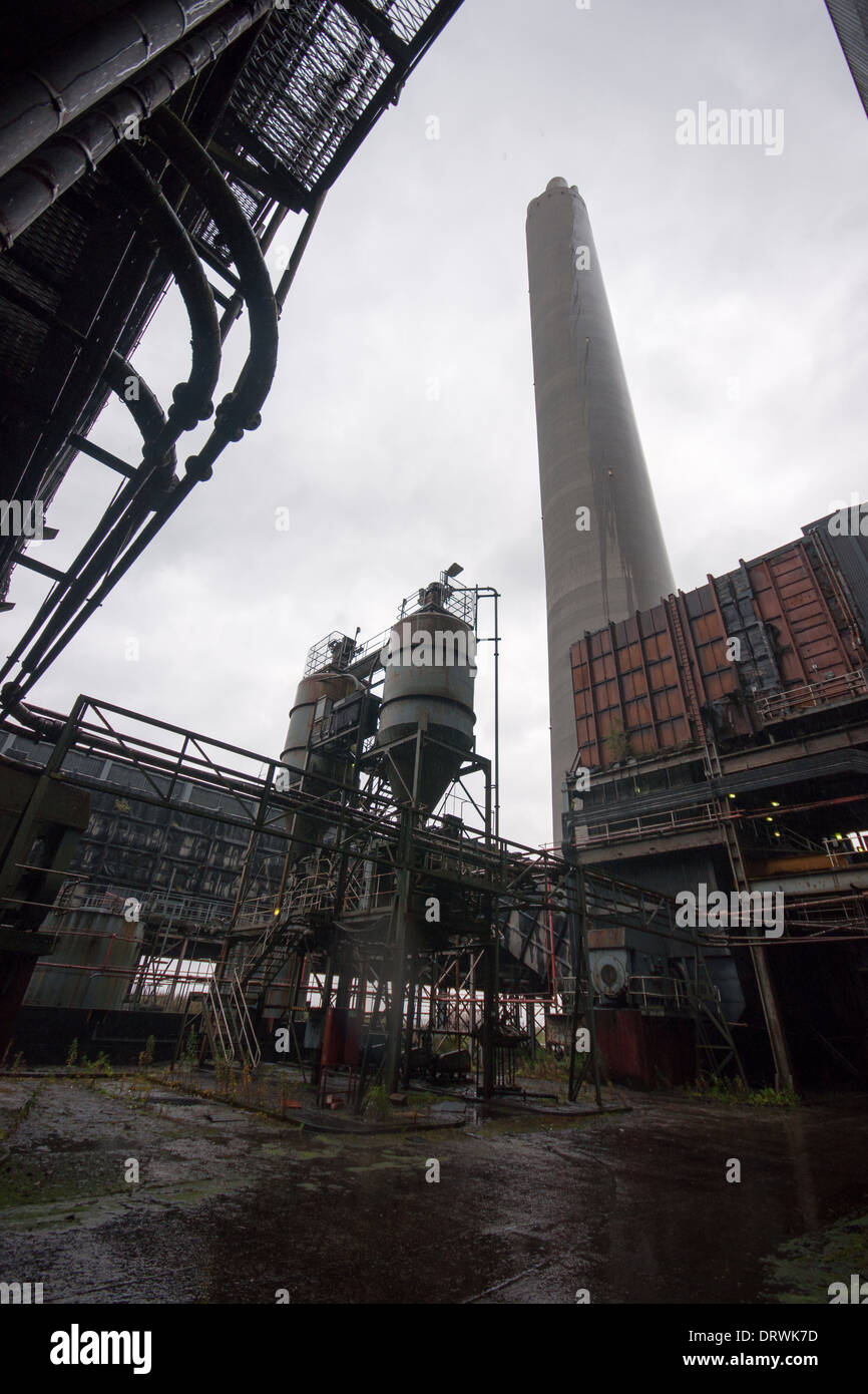 Inverkip Power Station Chimney and other equipment, Clyde, Scotland ...