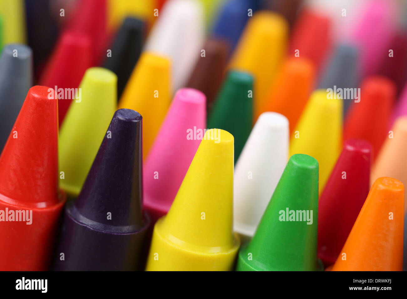 Top view of crayons for painting for children in kindergarten Stock ...