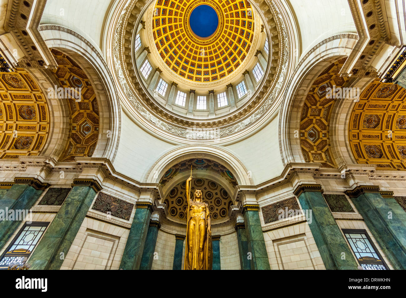 Statue of the Republic. A 22 carat gold leaf statue by Angelo Zanelli ...