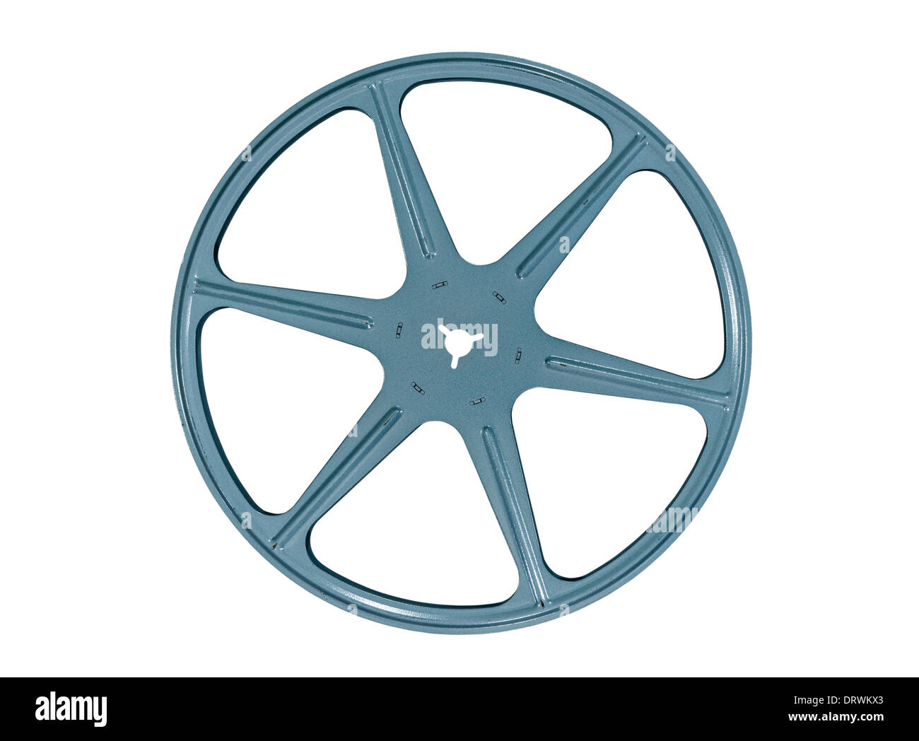 Vintage blue metal film reel isolated with clipping path Stock Photo ...