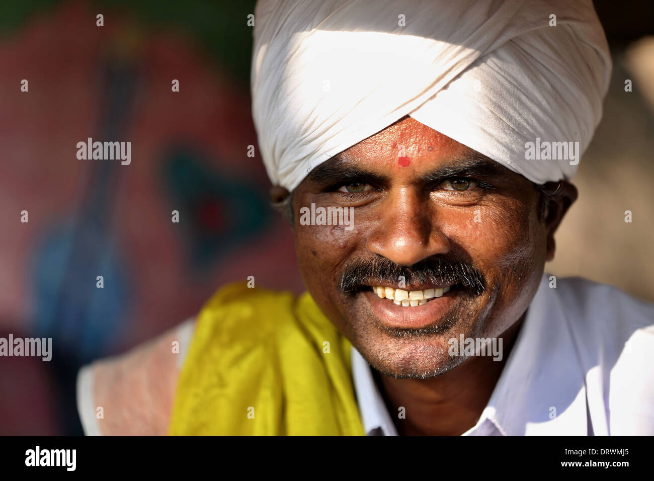 Indian man smiling South India Stock Photo - Alamy