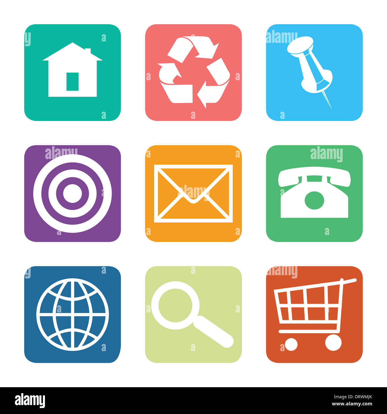 Set of flat web design icons isolated on white background Stock Photo ...