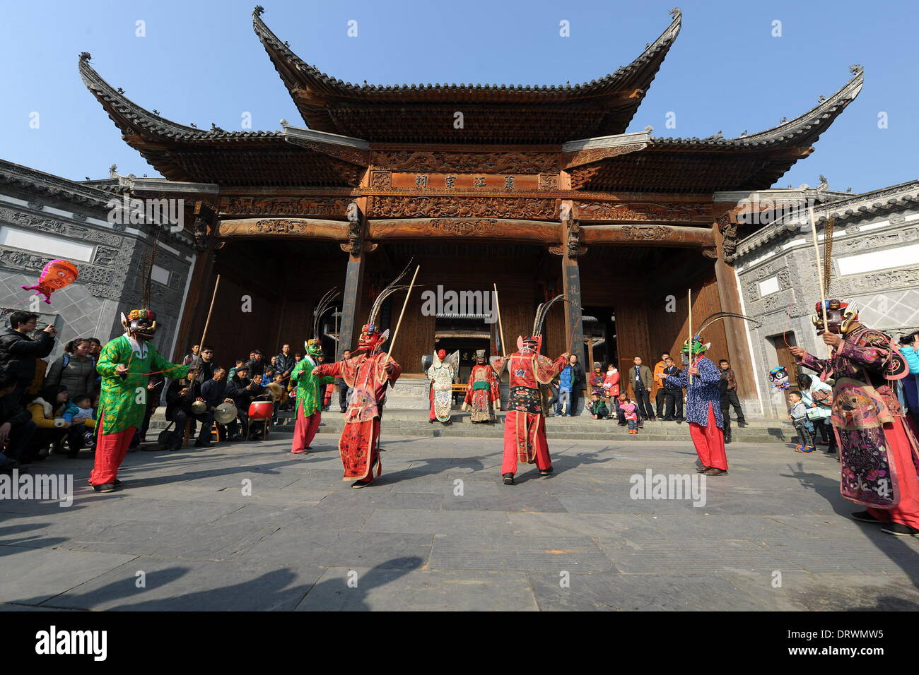 Shangrao, China's Jiangxi Province. 2nd Feb, 2014. Members of a local ...