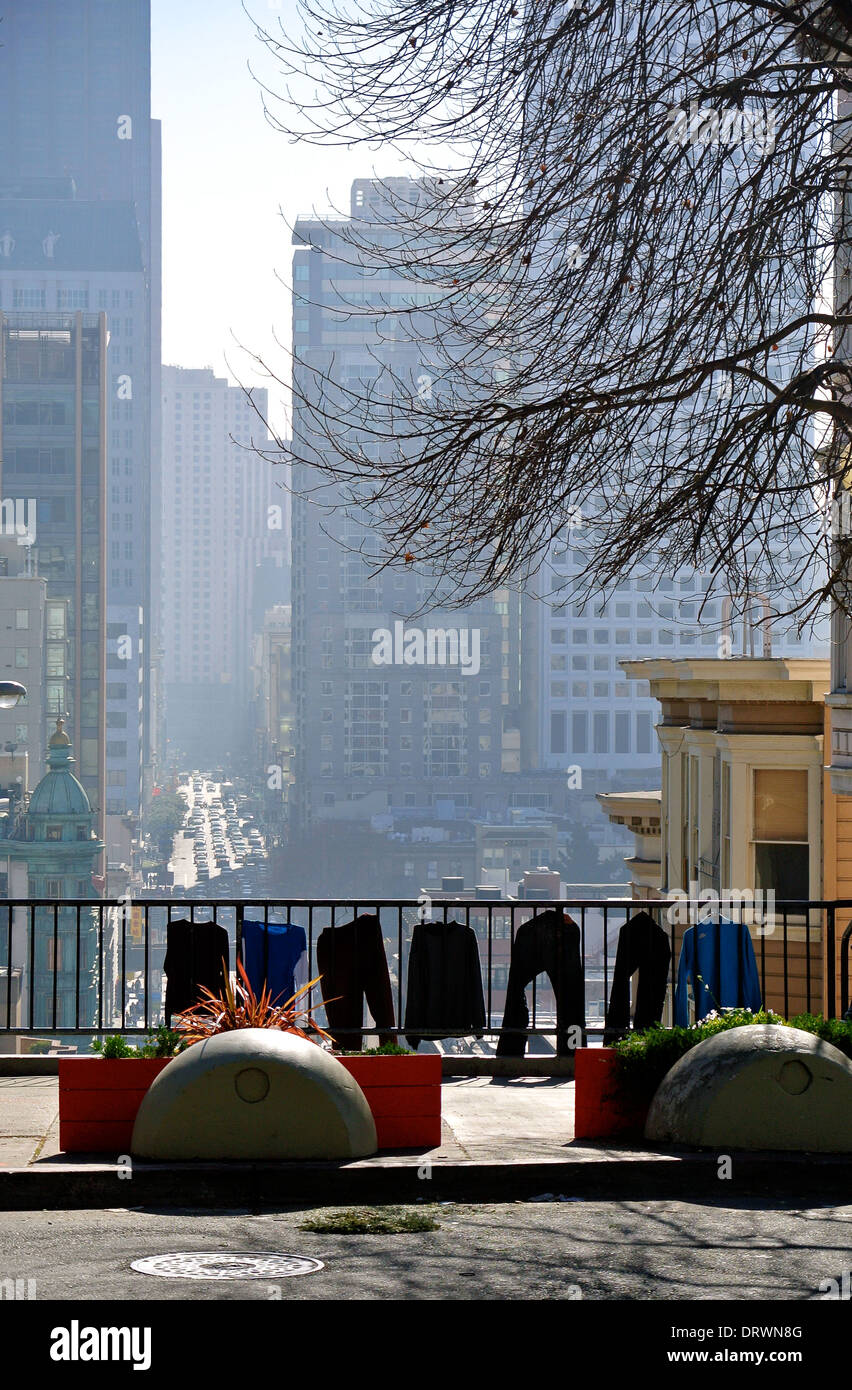 Laundry on railing hi-res stock photography and images - Alamy