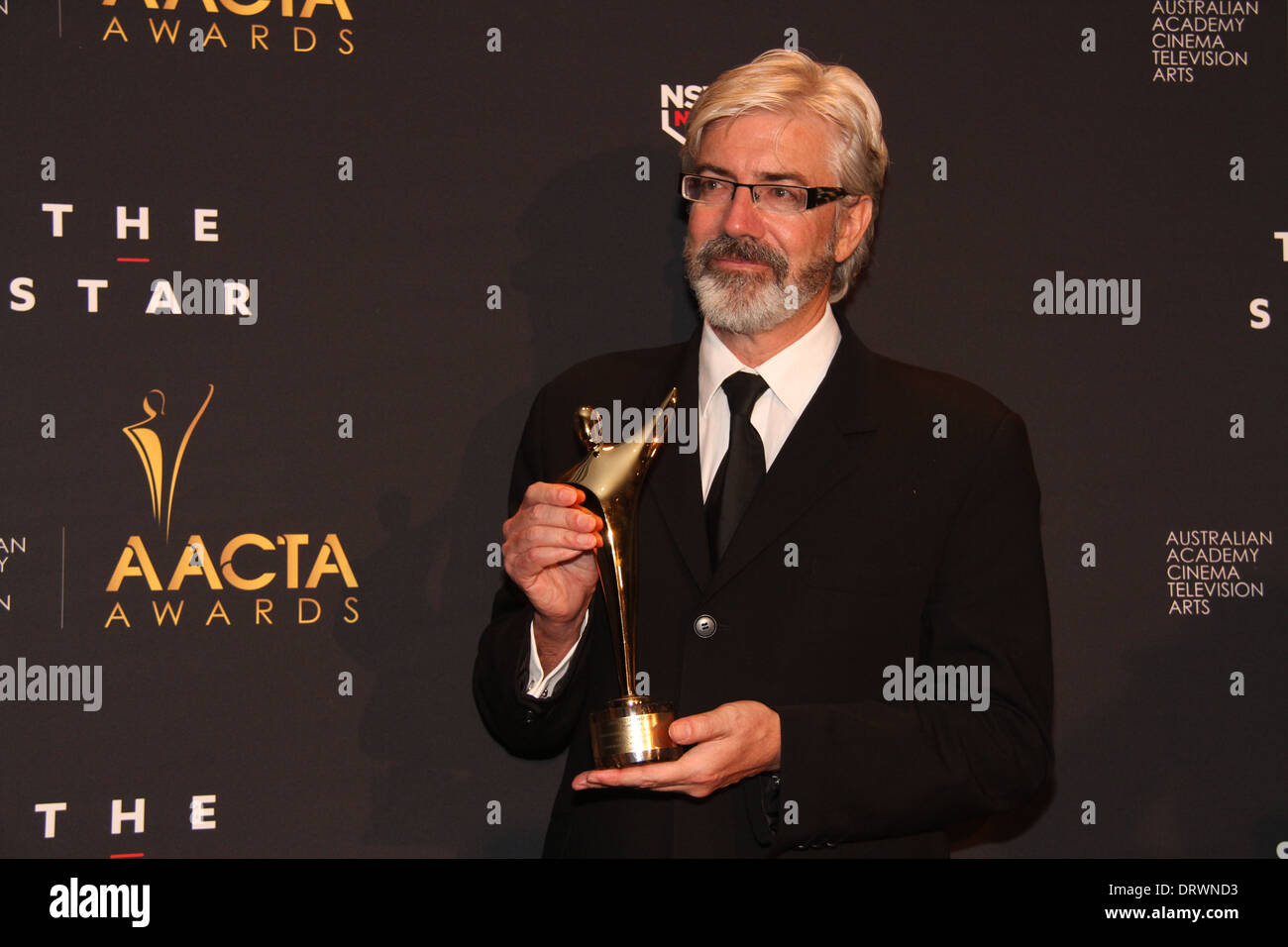 Shaun Micallef with his AACTA Award for Best Performance in a ...