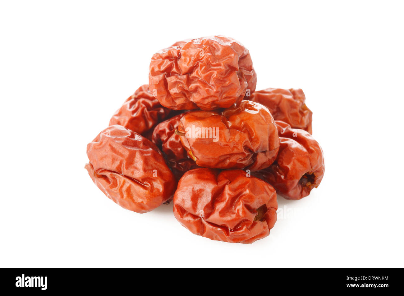 Dried chinese jujubes fruits on white background Stock Photo - Alamy