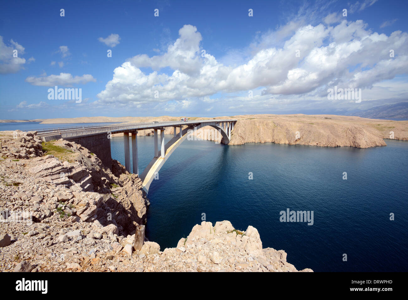 Bridge to Pag island, Croatia Stock Photo - Alamy