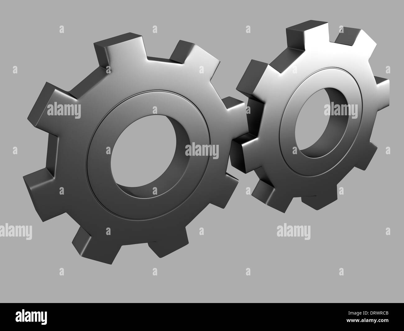 Steel gear 3d Illustration Stock Photo - Alamy