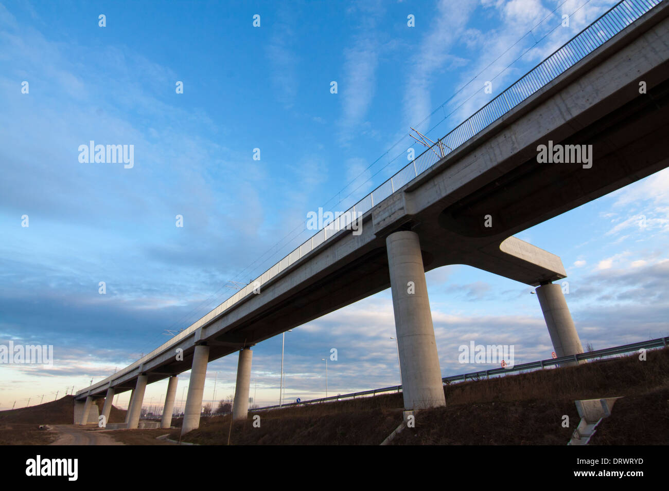 Railway approach ramp to the Bulgarian side of the new Danube Bridge 2 ...