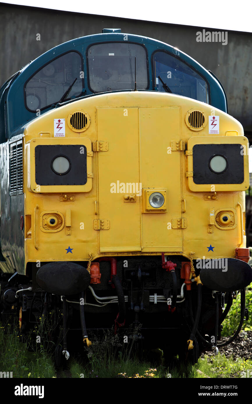 Class 37 diesel locomotive restored at Caledonian Railways. Sitting at ...