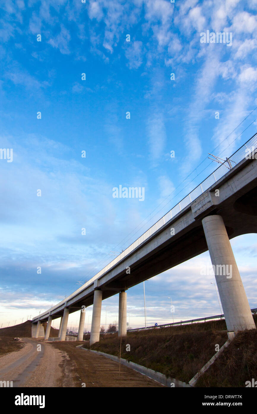 Railway approach ramp to the Bulgarian side of the new Danube Bridge 2 ...