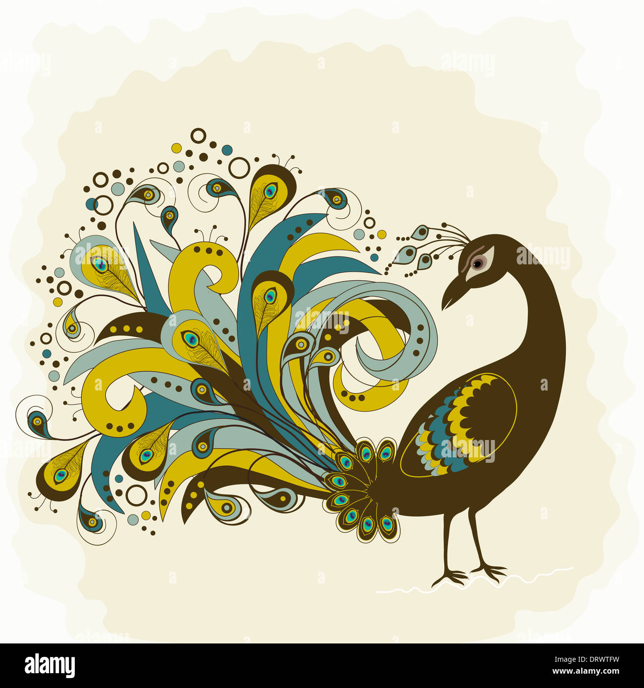 Stylized peacock hi-res stock photography and images - Alamy