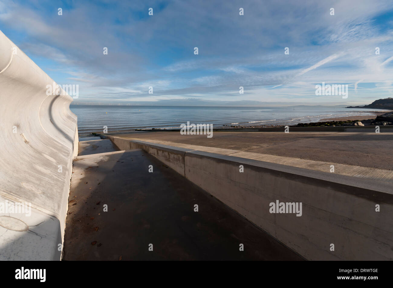 Porth Eirias Water sports center boat slipway at Colwyn Bay North Wales ...