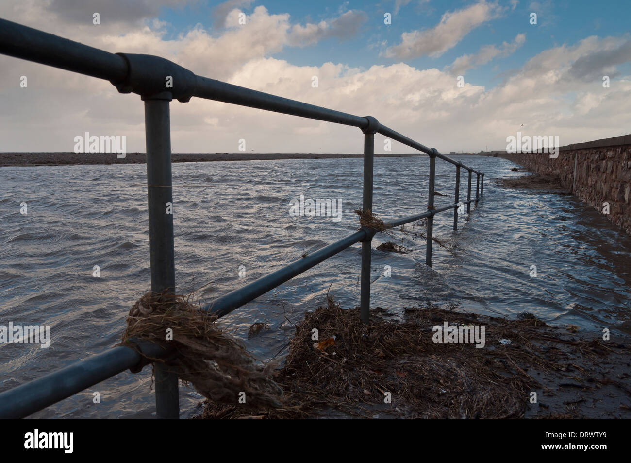 Pensarn beach Abergele North Wales flooded by the sea December 2013 ...