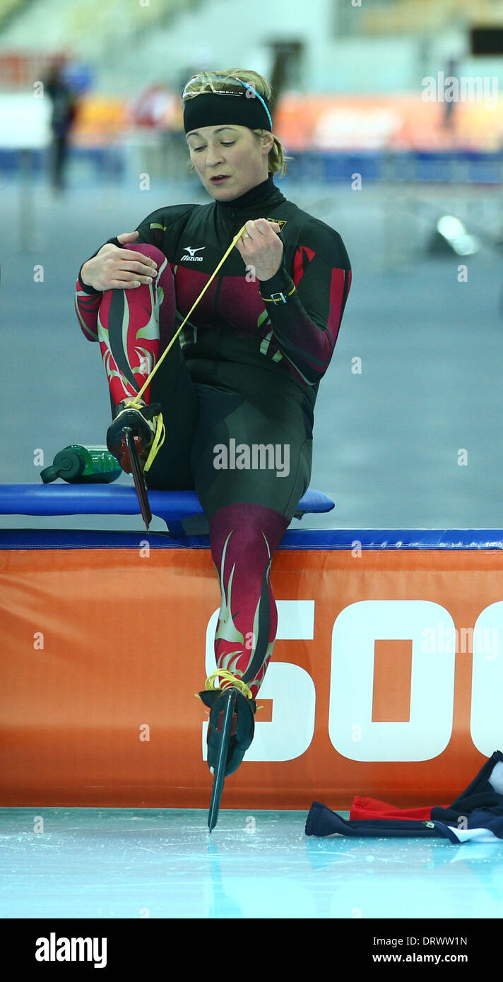Sochi, Russia . 03rd Feb, 2014. German speed skater Claudia Pechstein ...