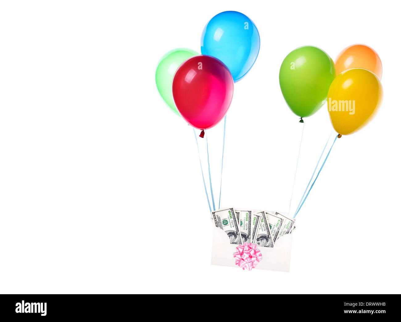 Symbol of wealth and success - envelope full of money with flying ...