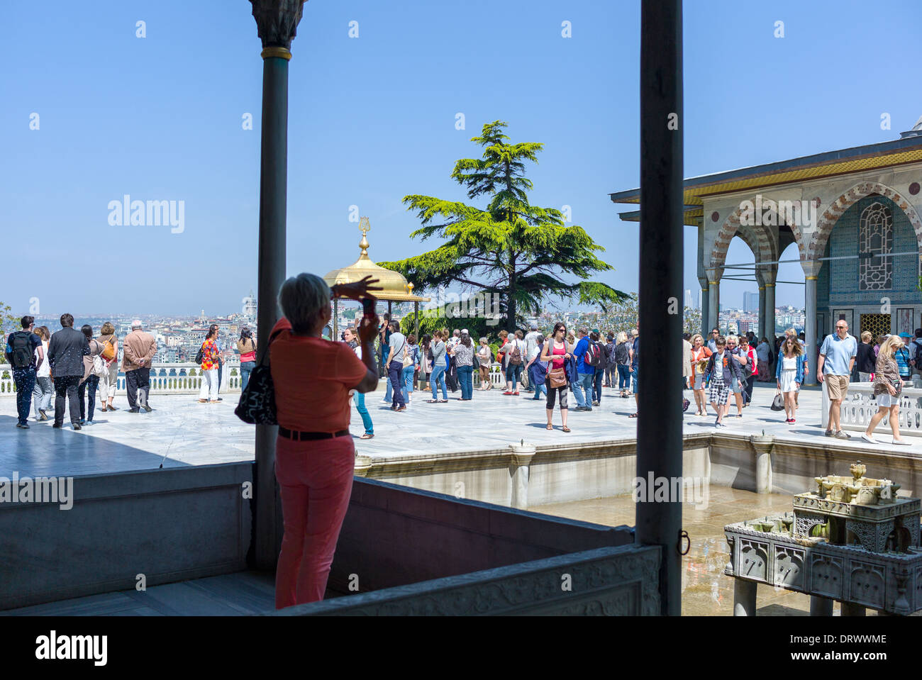 Istanbul, Topkapi Palace, fourth courtyard, view of the upper terrace ...