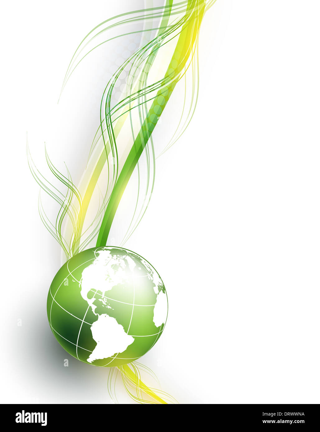 abstract background with wavy lines and globe Stock Photo - Alamy