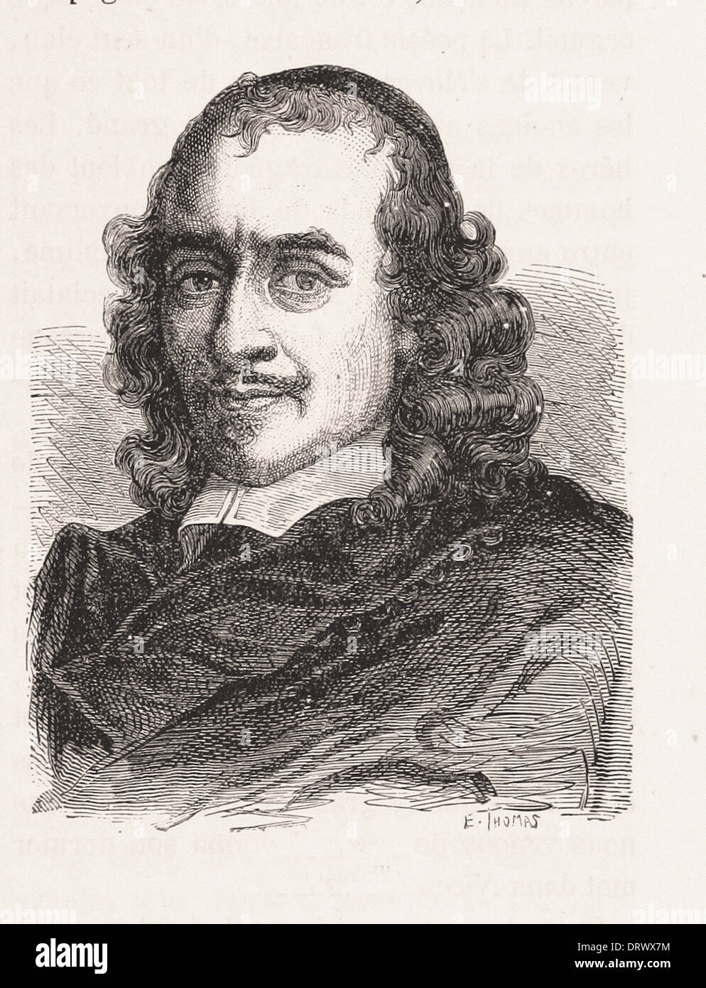 Portrait of Pierre Corneille - French engraving XIX th century Stock ...