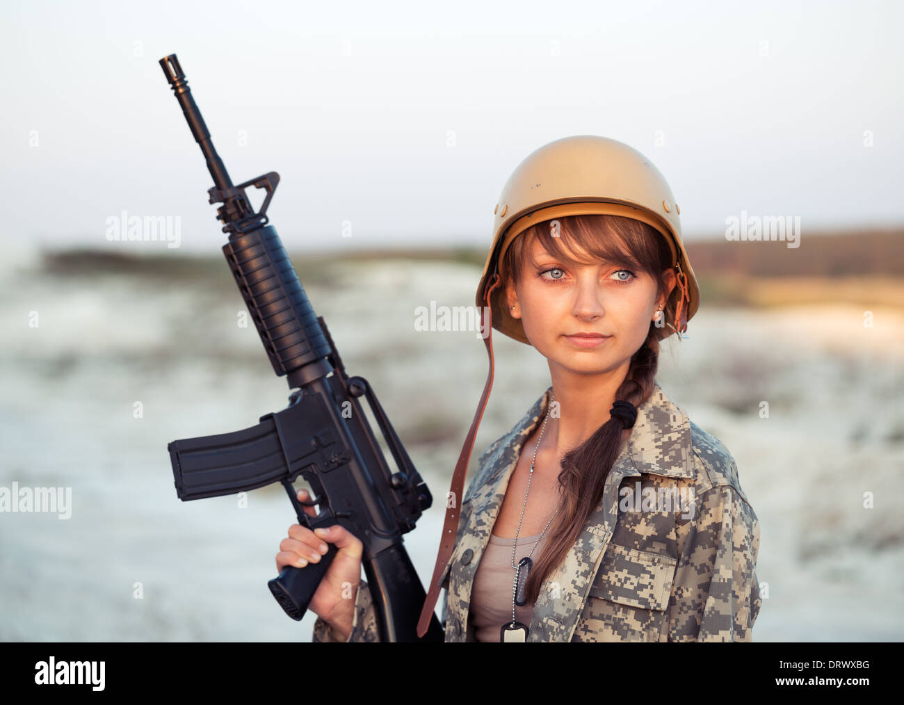 Beautiful female soldier hi-res stock photography and images - Alamy