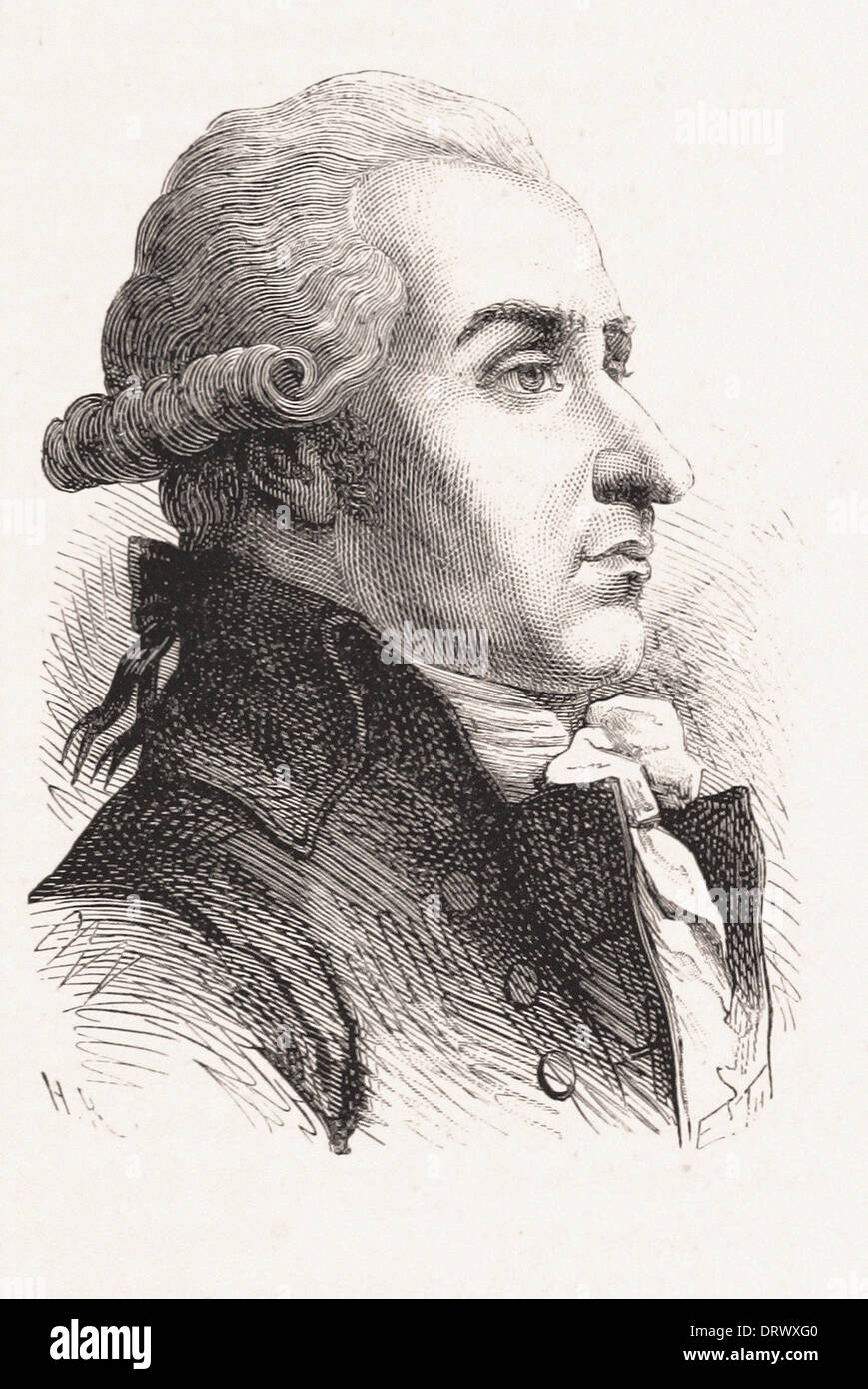 France portrait of malouet french engraving xix th century hi-res stock ...