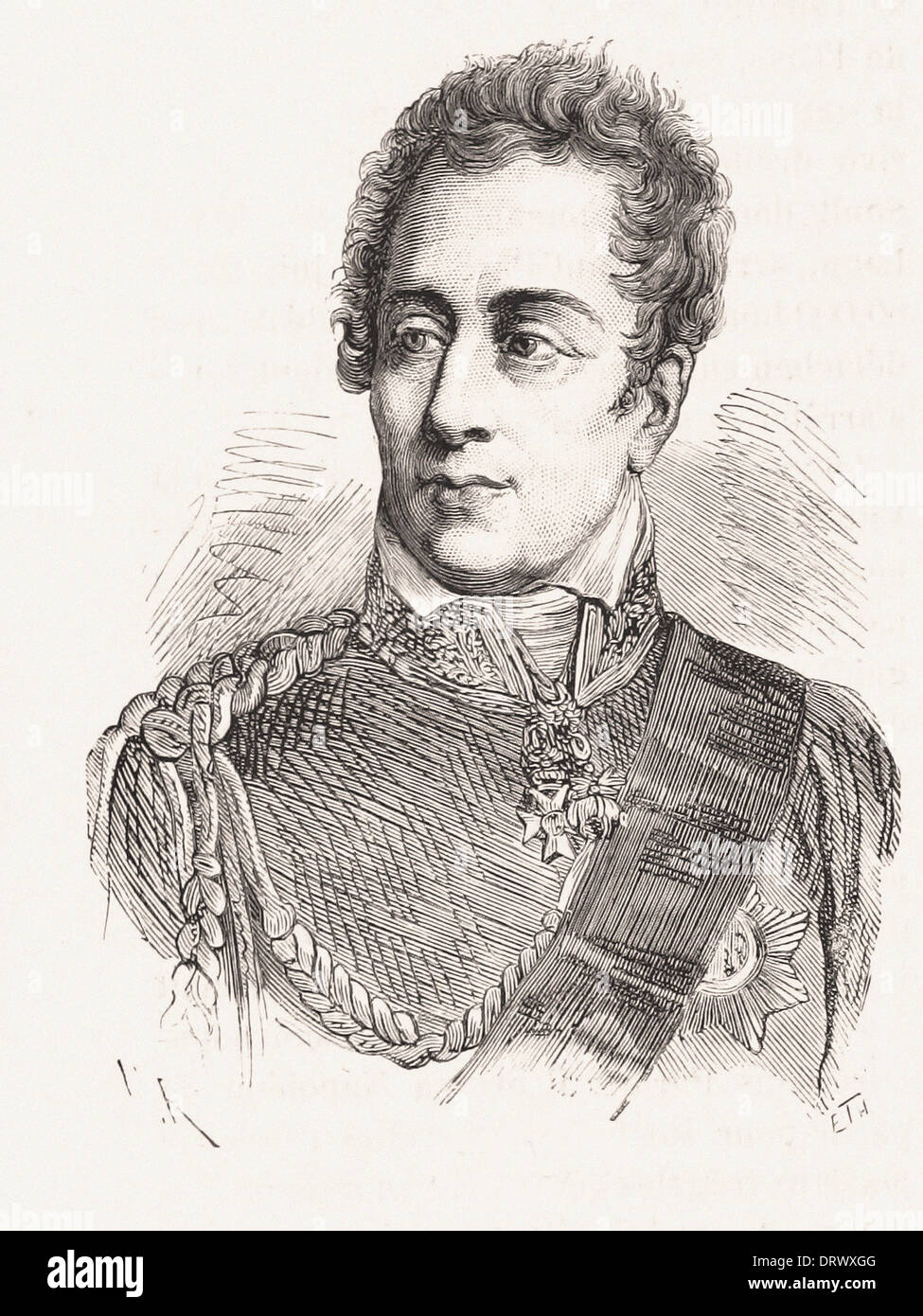 Portrait of Wellington - French engraving XIX th century Stock Photo ...