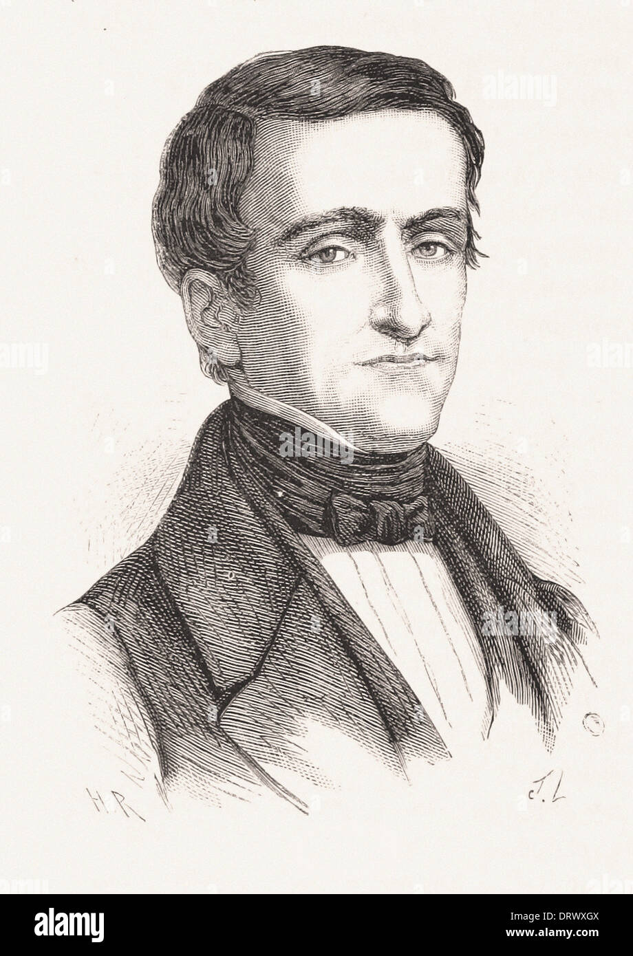 Portrait of Rossi - French engraving XIX th century Stock Photo - Alamy