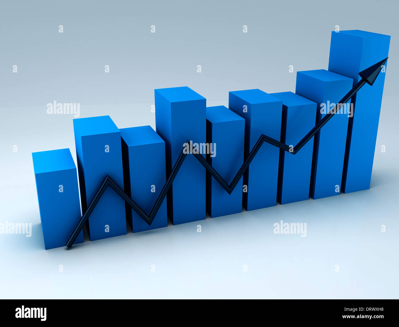 business statistics graph, 3d render Stock Photo - Alamy