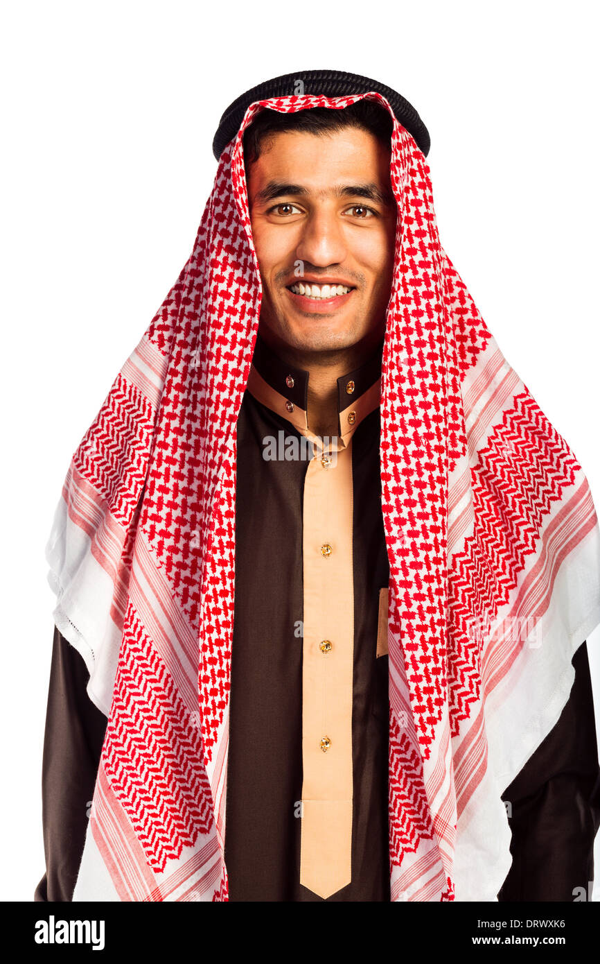 Young smiling arab isolated on white background Stock Photo - Alamy