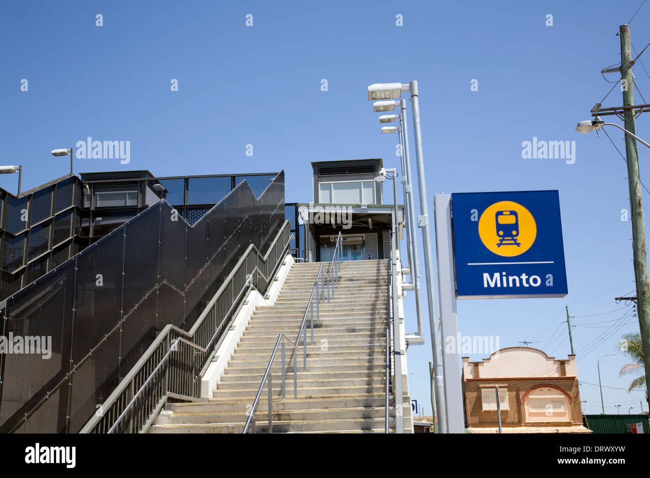 entrance to Minto railway station in south west Sydney, New South Wales ...
