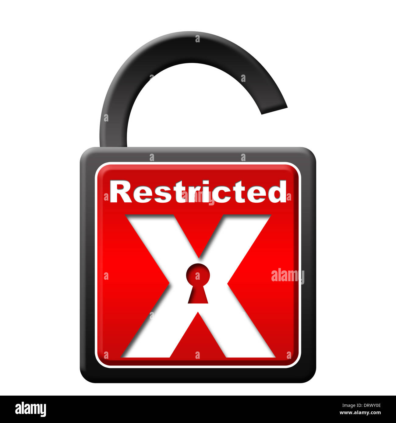 Restricted Lock Unlocked Stock Photo - Alamy