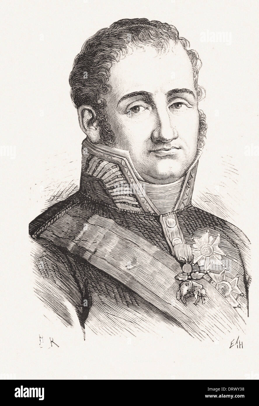 Portrait of Ferdinand VII - French engraving XIX th century Stock Photo ...