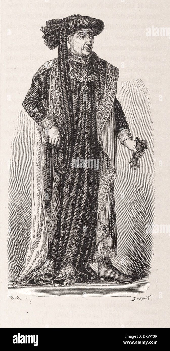 Portrait of Philippe le Bon, Duc de Bourgogne - French engraving XIX th century Stock Photo - Alamy