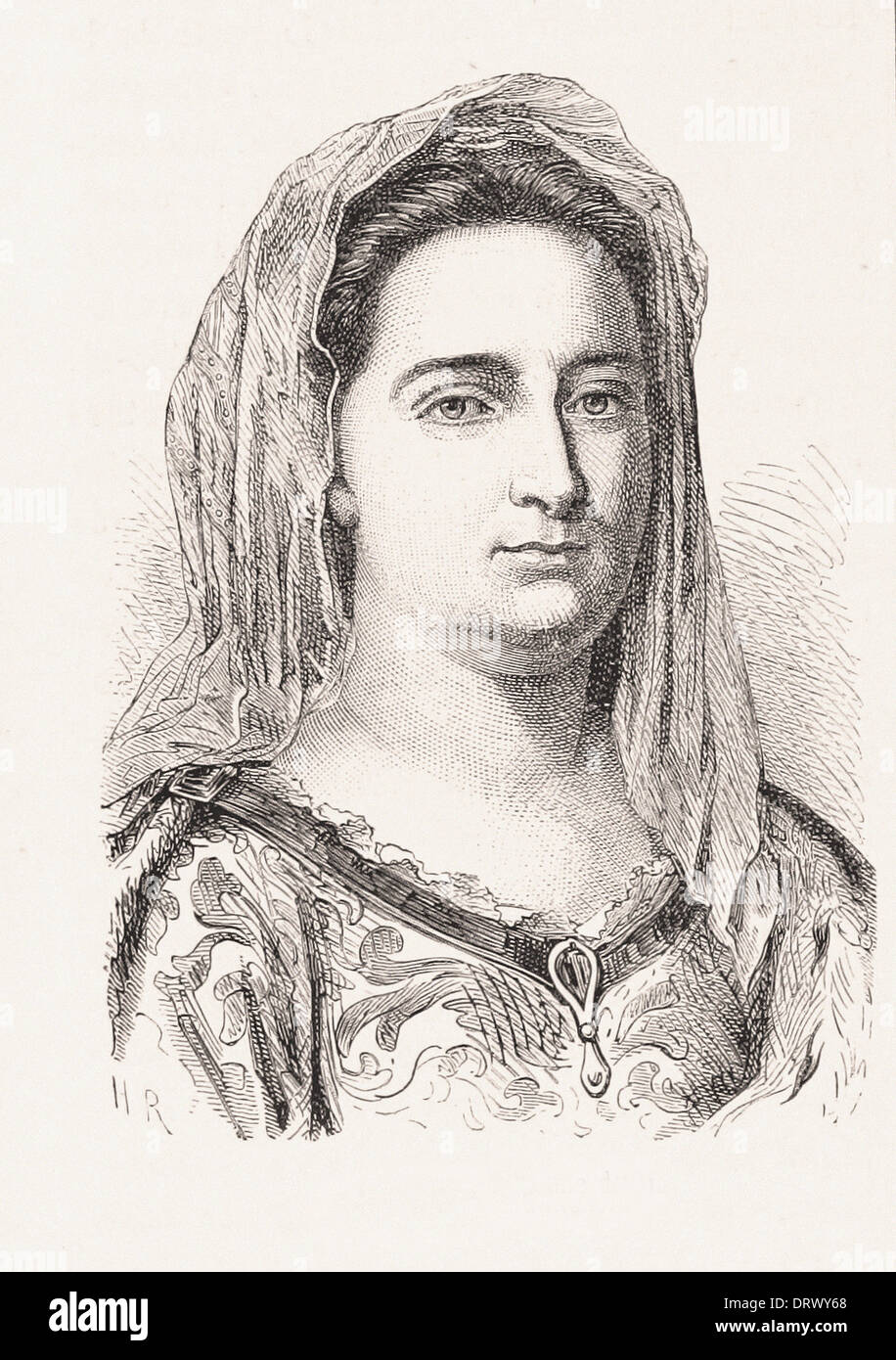 Portrait of Madame de Maintenon - French engraving XIX th century Stock ...