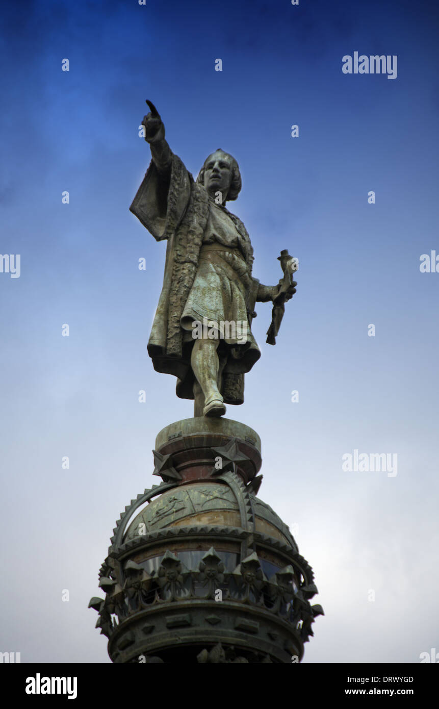 Colon-Columbus statue in Barcelona,Spain Stock Photo - Alamy