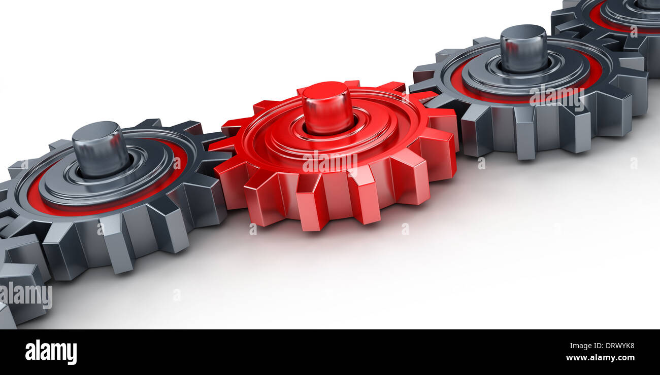 chain of gears (done in 3d Stock Photo - Alamy